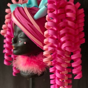 Foam Pruik / Foampruik 2-tails Roze ETSY101 - Etsy