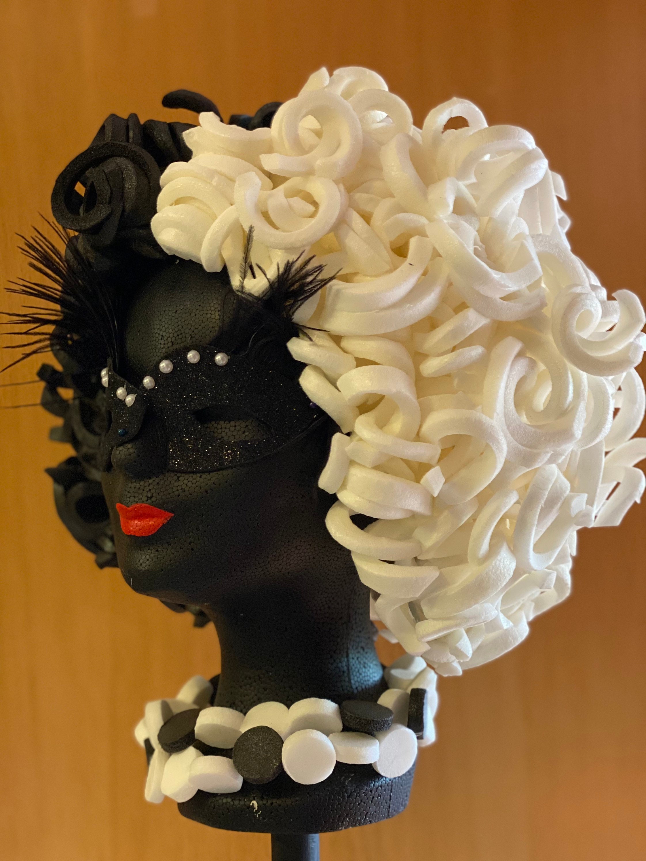 Foam Wig / Foamwig BLACK&WHITE ETSY102 - Etsy