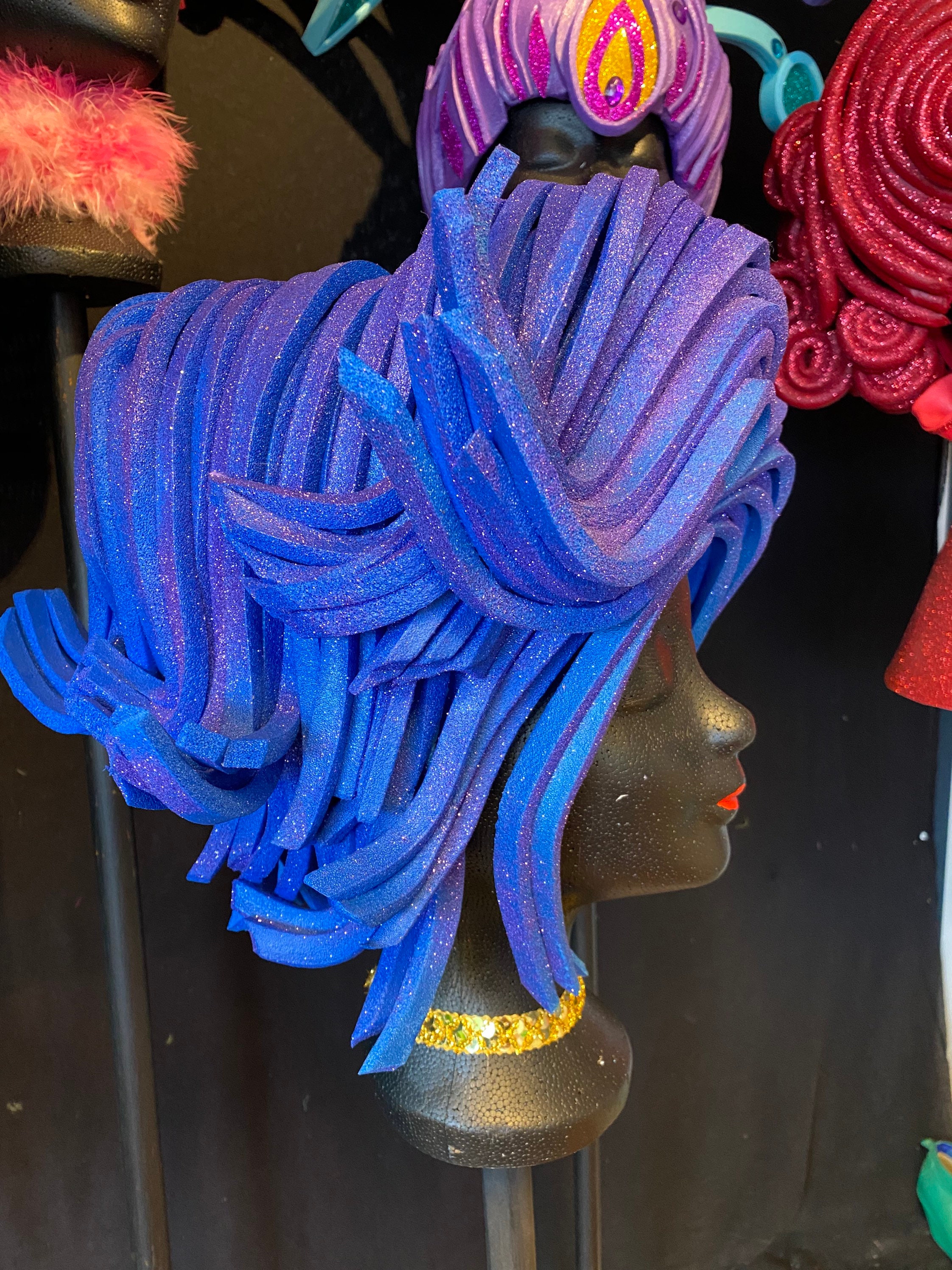 Foam Wig / Foamwig Purple Glitter ETSY087 - Etsy UK