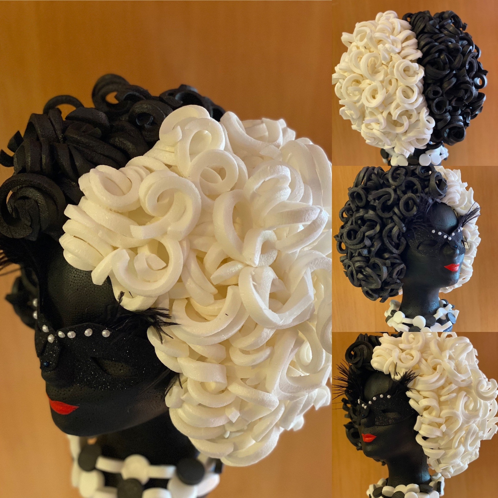 Foam wig / foamwig BLACK&WHITE ETSY102 | Etsy