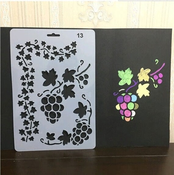 Grapes Stencil DIY Decor Stencil Grapes Template | Etsy