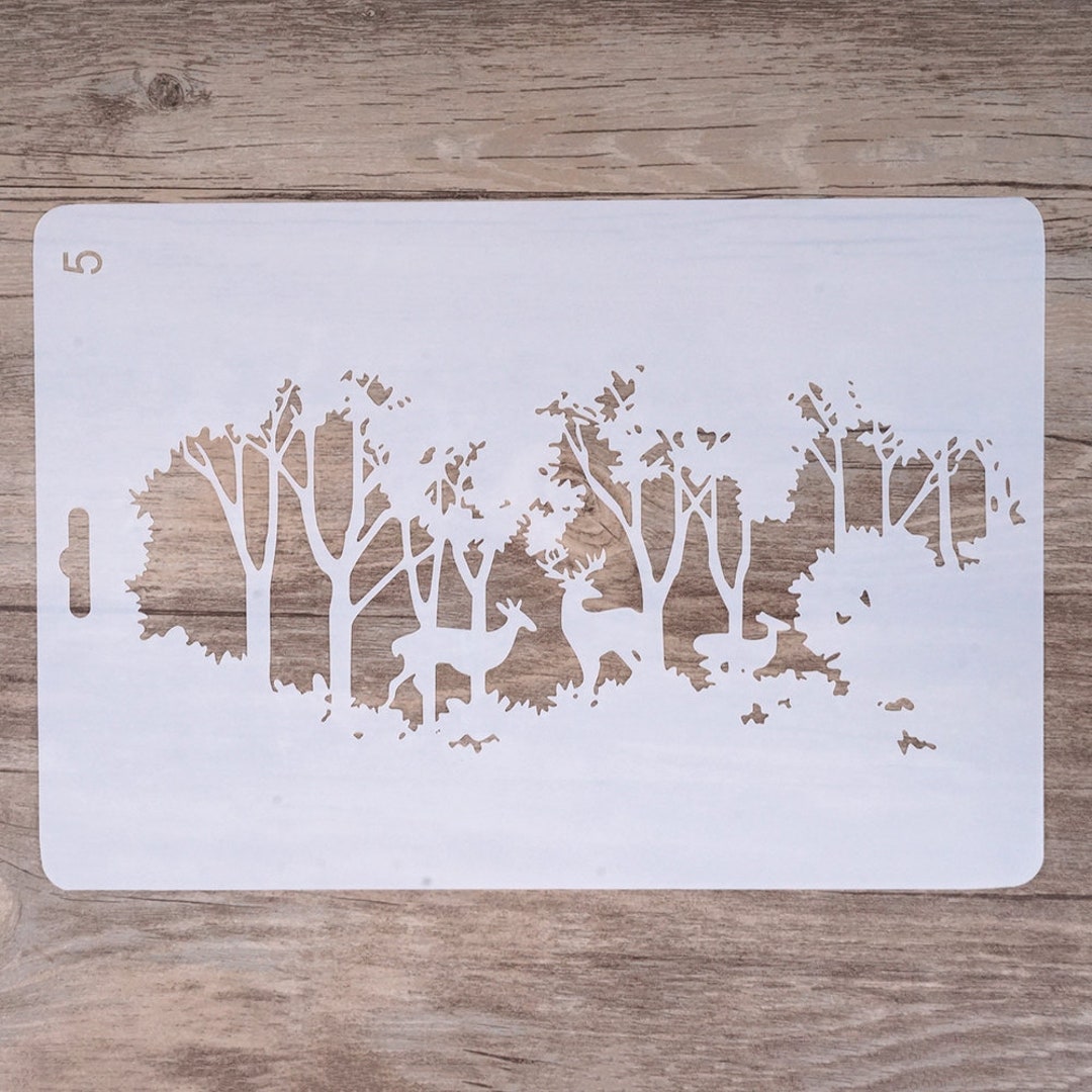 Deer Forest Stencil - Painting Stencil - DIY Decor Stencil ...
