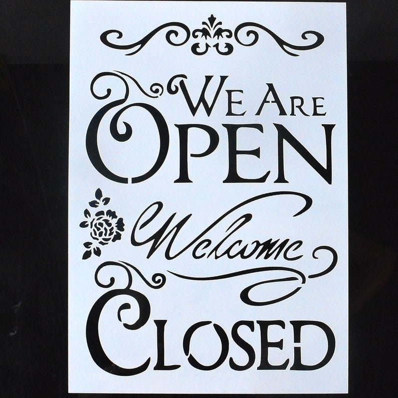 Welcome Template Stencil - Open Shop Template - Scrapbooking Stencil ...