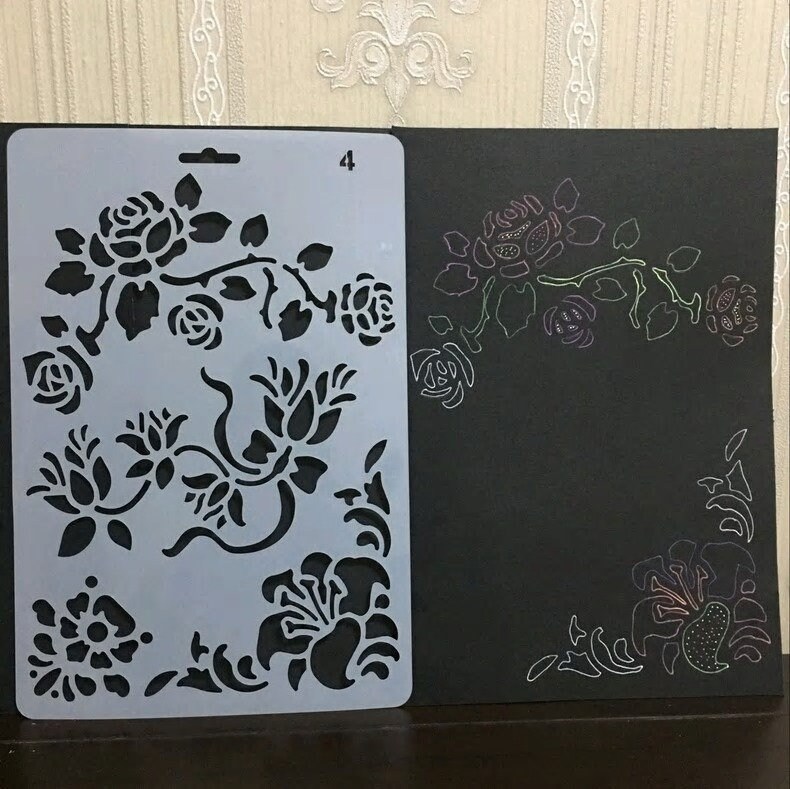 Flower Stencil DIY Decor Stencil Rose Tempalte | Etsy