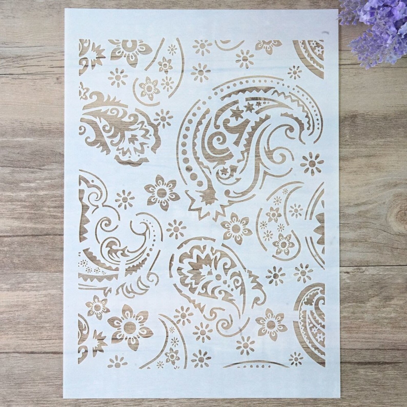 Paisley Stencil, Stencil for Wall, Craft Stencil, Paisley Template ...
