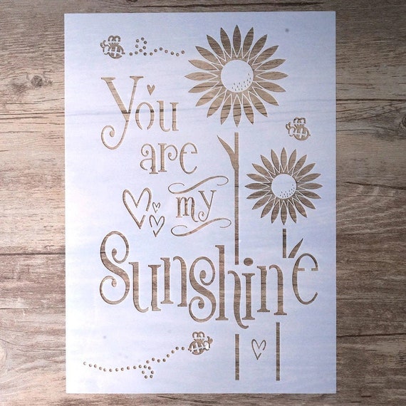 You Are My Sunshine Sunflower Stencil Scrapbooking Stencil | Etsy
