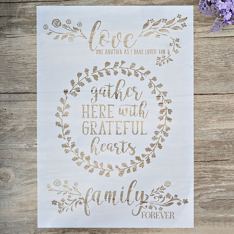 Family Love Stencil Beautiful stencil DIY Scrapbooking | Etsy