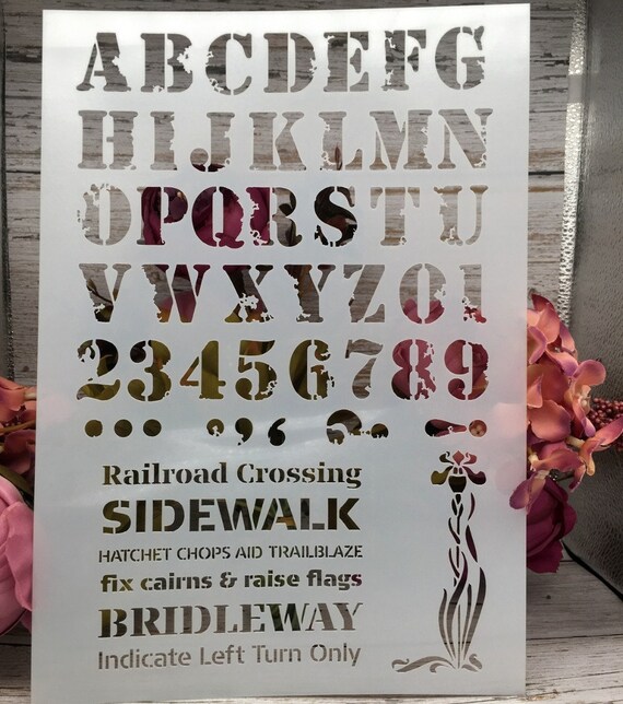 Alphabet Stencil Script Letter Stencil Planner Stencil | Etsy
