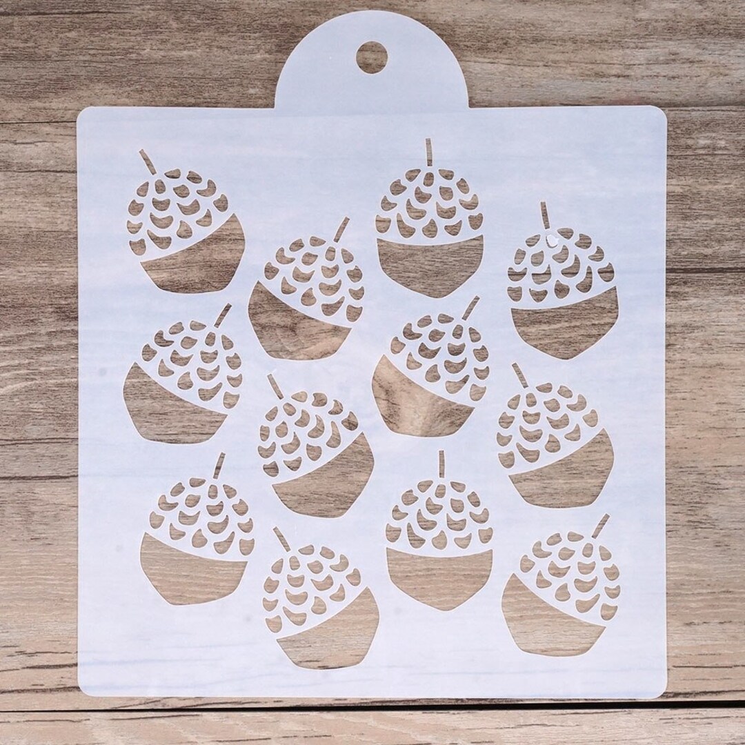 Acorn Stencil, DIY Decor Stencil, Hazelnut Stencil, Wall Stencil ...