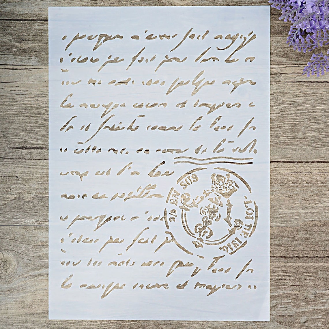 French Script Stencil Beautiful French Script Stencil DIY - Etsy