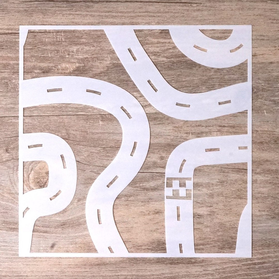 Rally Road Stencil - DIY Scrapbooking - Wall Stencil - Decore Template ...