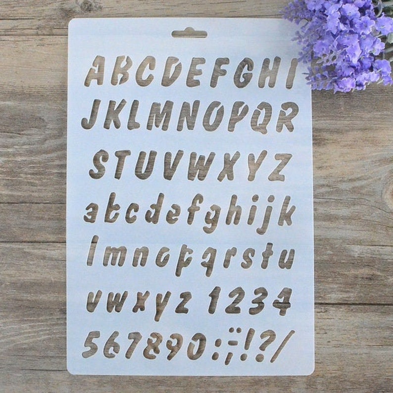 Alphabet Stencil Script Letter Stencil Script Letter Stencil - Etsy