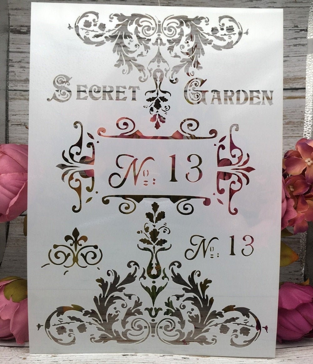Stencil Secret Garden Scrapbooking Stencil Craft Stencil | Etsy