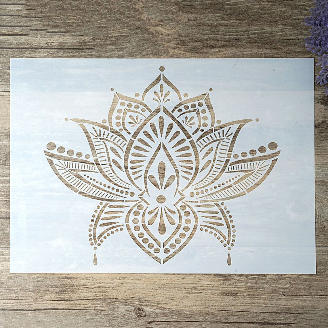 Lotus Stencil Mandala Stencil DIY Scrapbooking Wall | Etsy