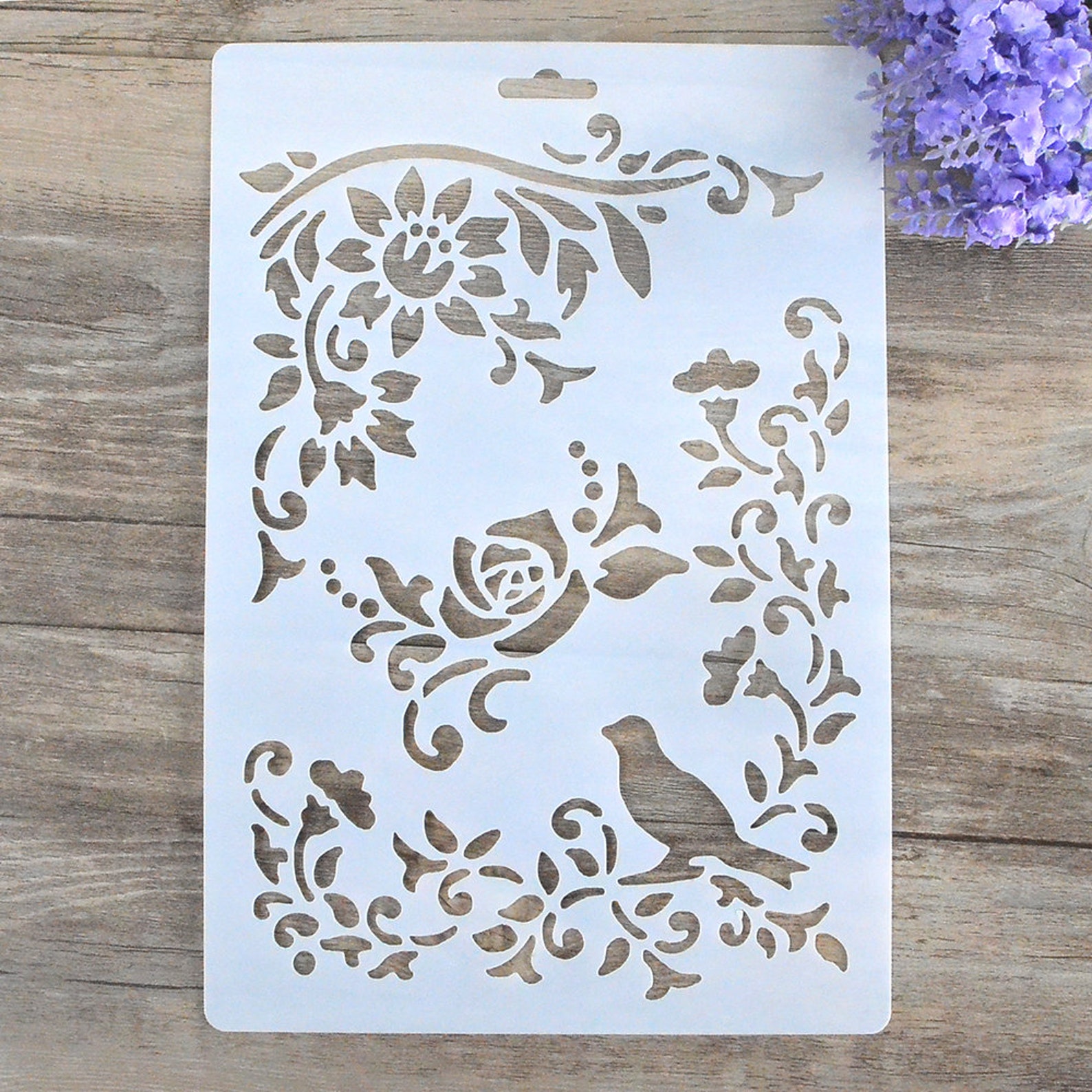 Bird Stencil DIY Decor Stencil Flower Template Painting | Etsy