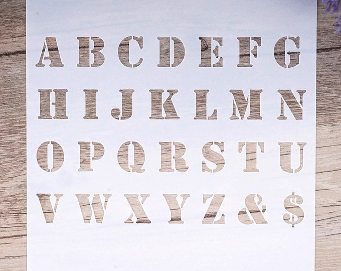 Alphabet Stencil Script Letter Stencil Script Letter Stencil | Etsy