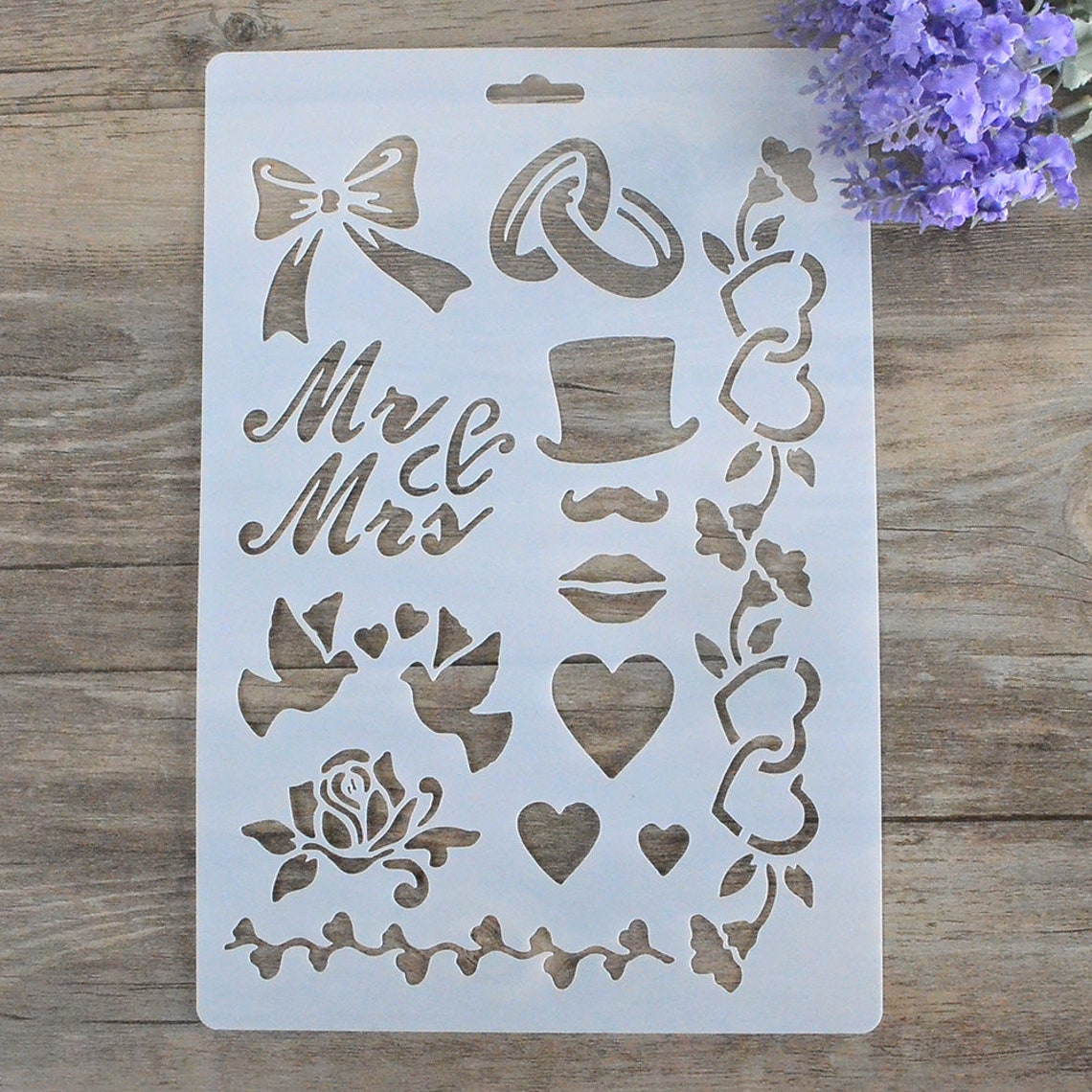 Wedding Stencil - DIY Decor Stencil - Wedding Tempalte - Scrapbooking ...