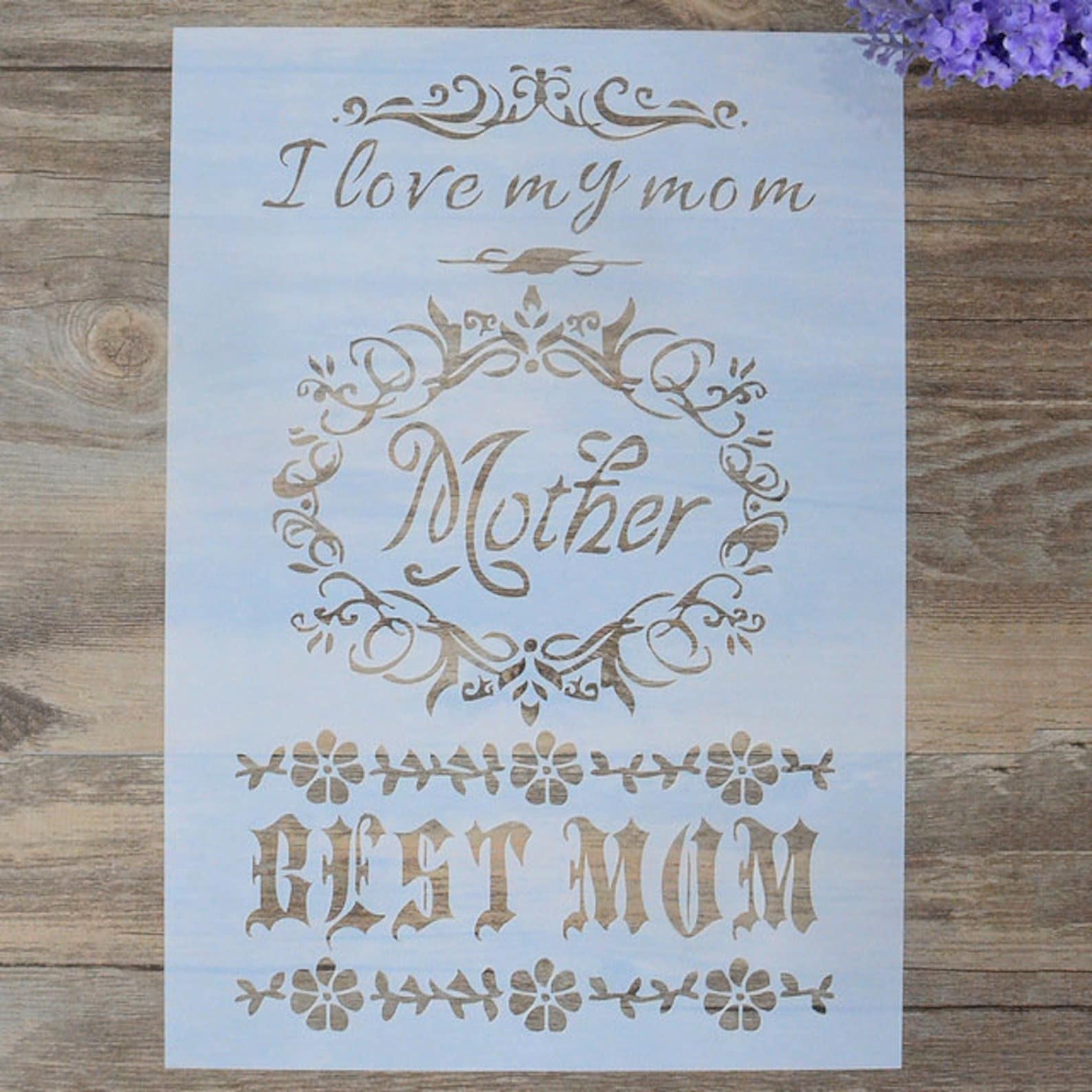 I Love My Mom Stencil - Scrapbooking Stencil - Best Mom Stencils ...