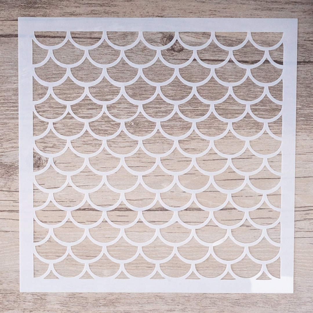 Layering Mermaid Scale Stencils, Painting Stencil, DIY Decor Stencil ...