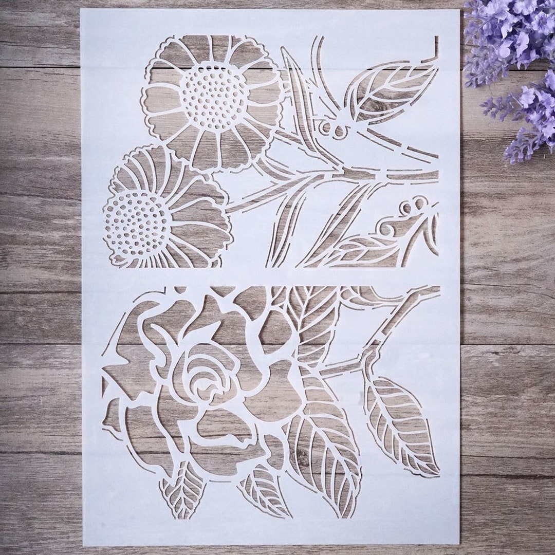 Flower Stencils for Walls Painting, Scrapbooking Stamping, Flower ...