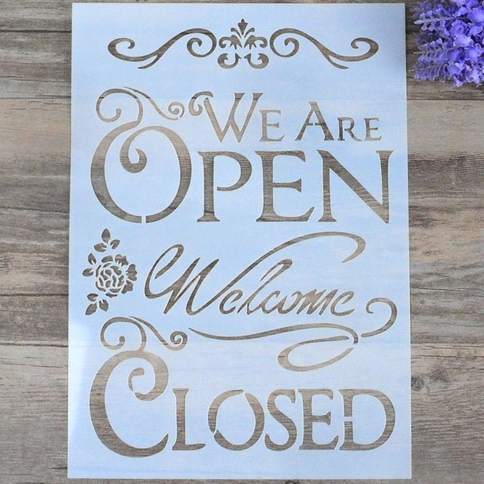 Welcome Template Stencil - Open Shop Template - Scrapbooking Stencil ...
