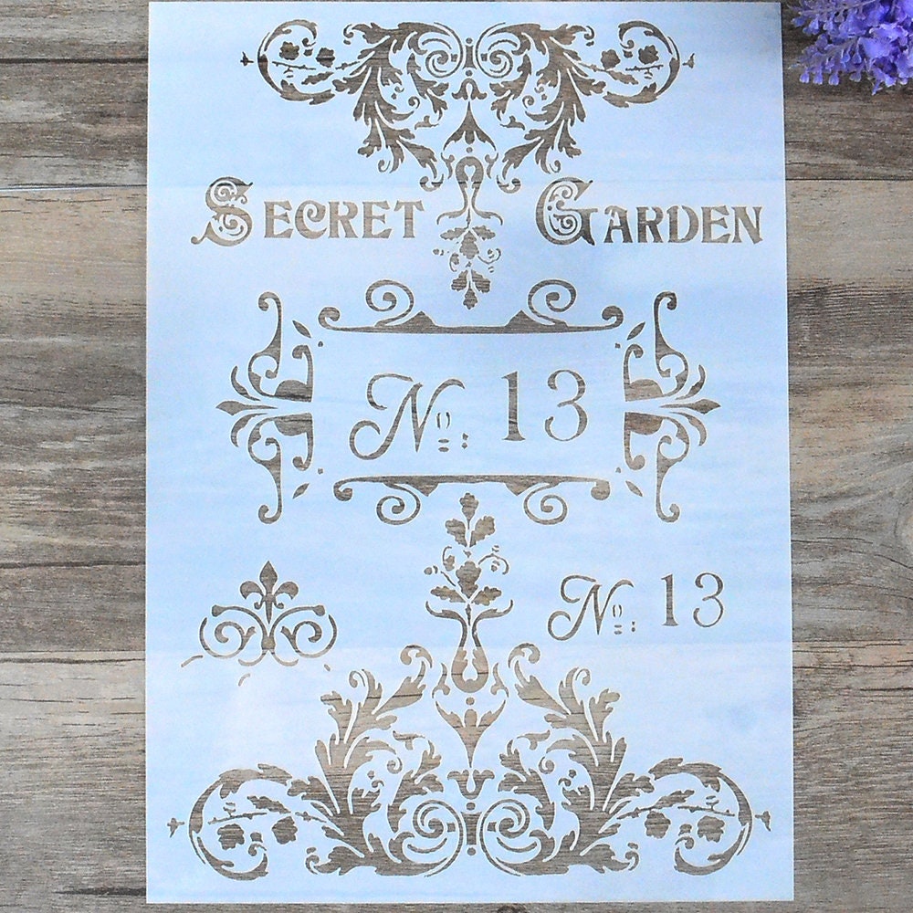 Stencil Secret Garden Scrapbooking Stencil Craft Stencil | Etsy