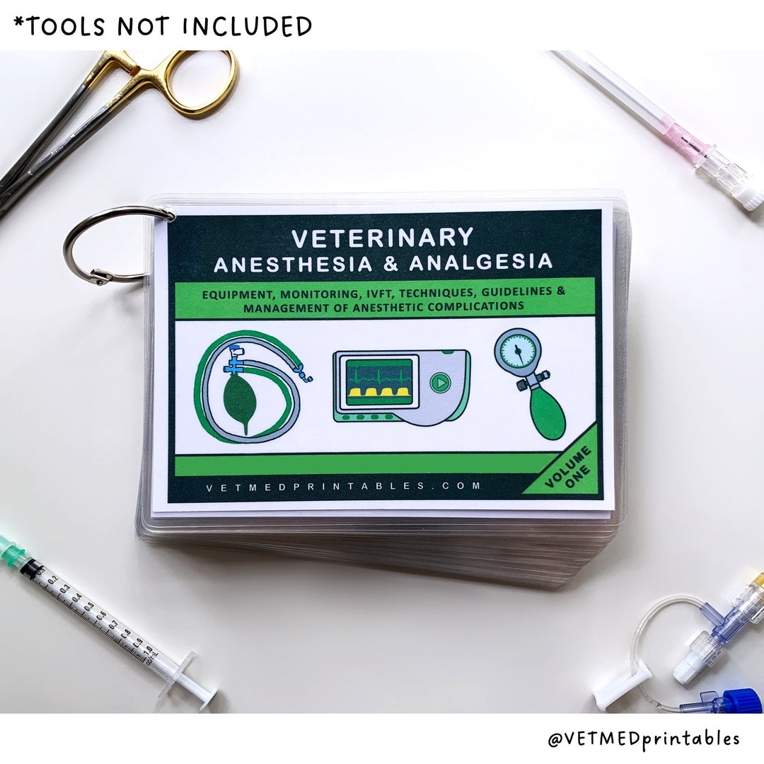 Veterinary Anesthesia Cards VOLUME 1, Veterinary Pocket Book ...