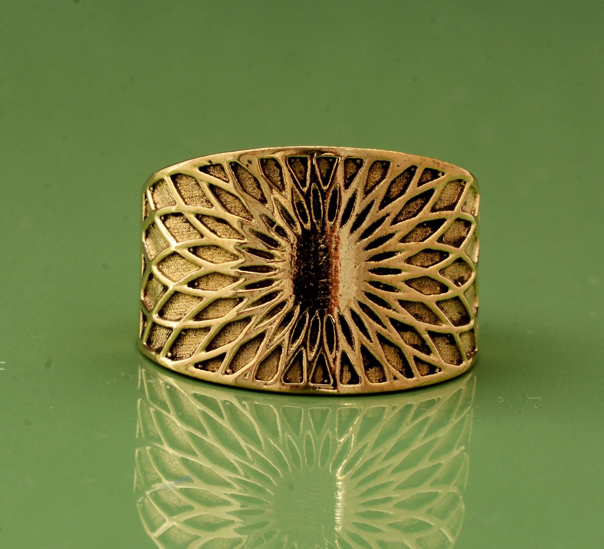 Sun Ring in Brass Full Sun Ring Metal Brass Ring Sun Rays | Etsy