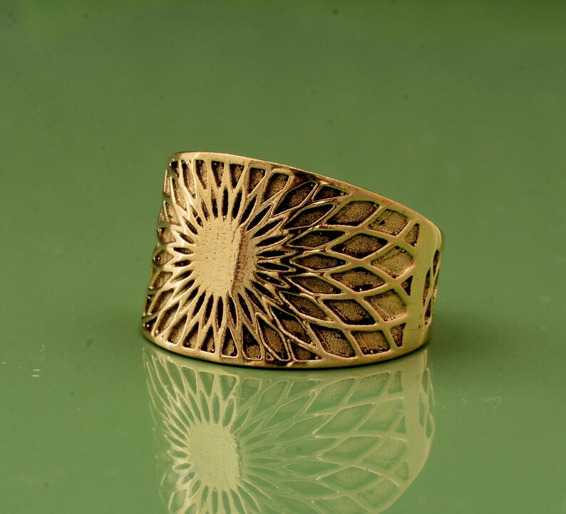 Sun Ring in Brass Full Sun Ring Metal Brass Ring Sun Rays | Etsy