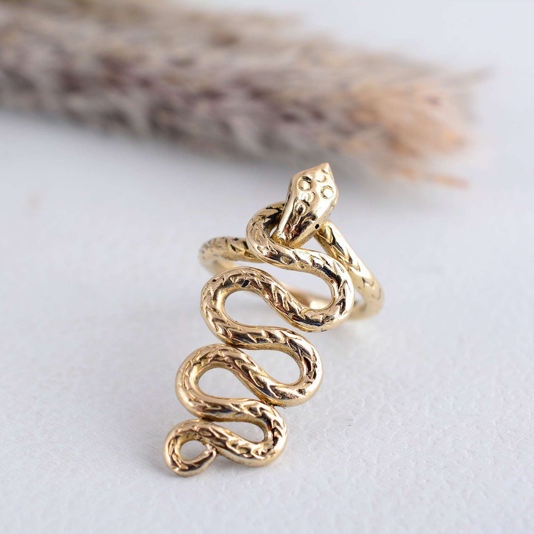 Golden Snake Ring Adjustable Snake Ring Open Ring Brass - Etsy