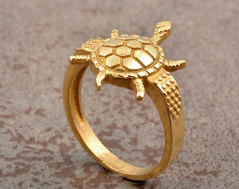 Turtle Ring Gold - Etsy
