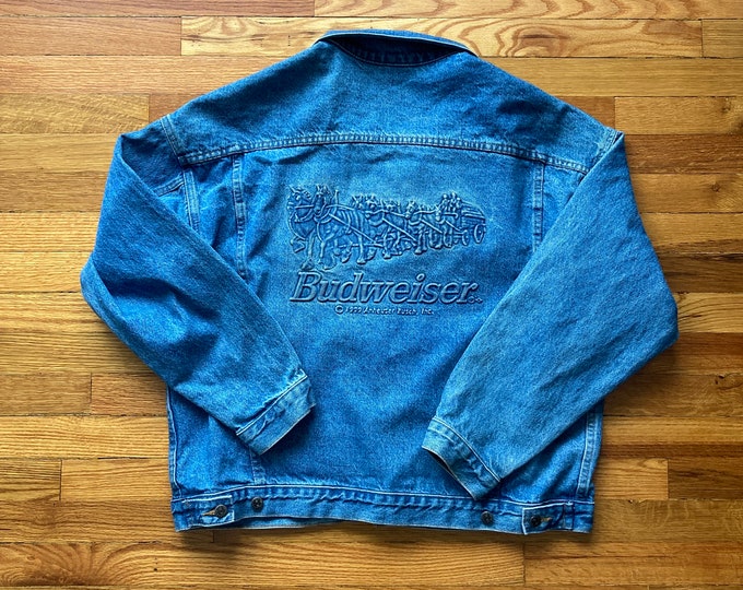 Vintage Denim Budweiser Jacket; Budweiser Clydesdales; King of Beers ...
