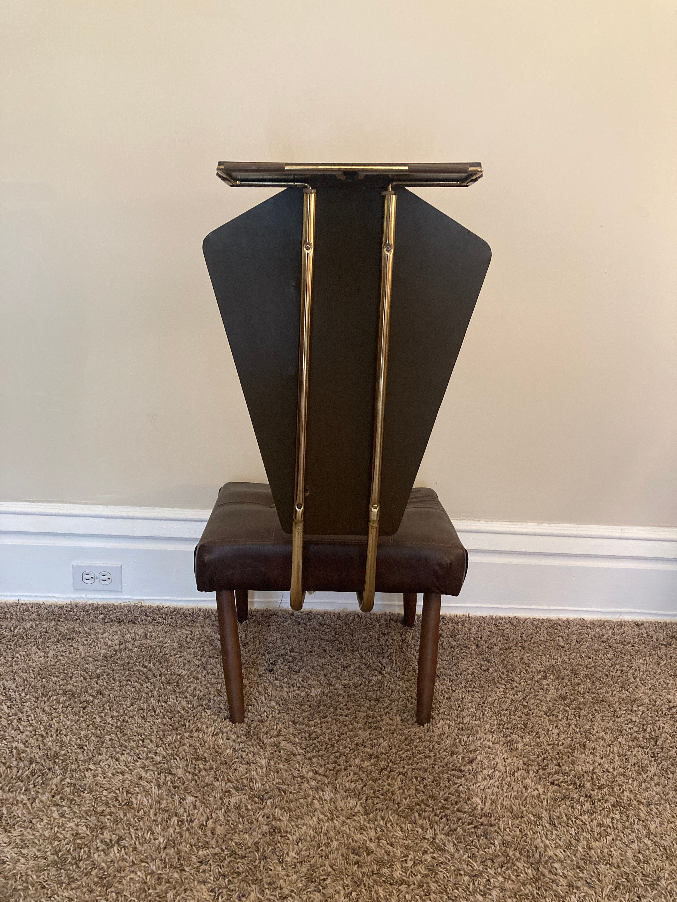 MCM Pearl Wick Brown Leather Butler's Chair; Vintage Valet Chair - Etsy