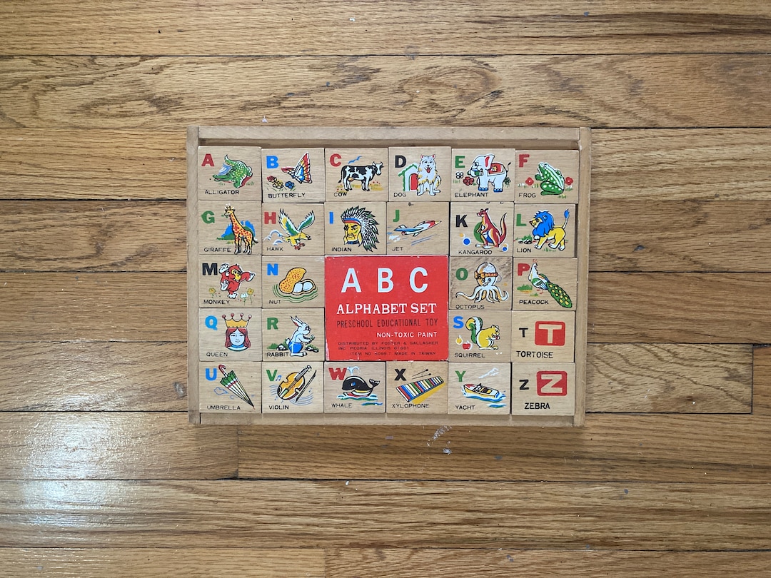 Vintage ABC Puzzle; Wooden Puzzles; Alphabet Puzzle; Alphabet Set ...