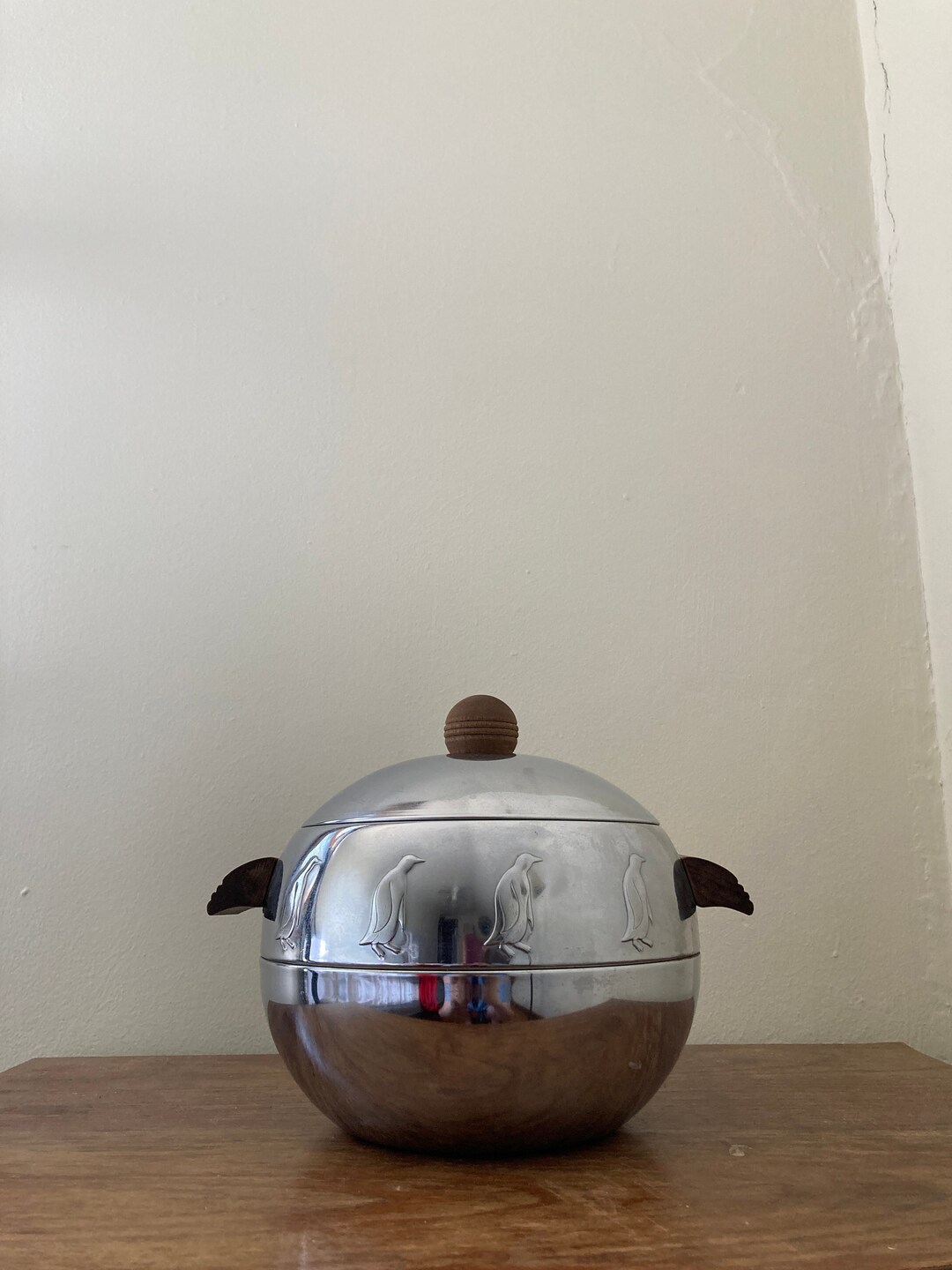 Mid Century West Bend Penguin Ice Bucket - Penguin Hot/cold Server - Etsy