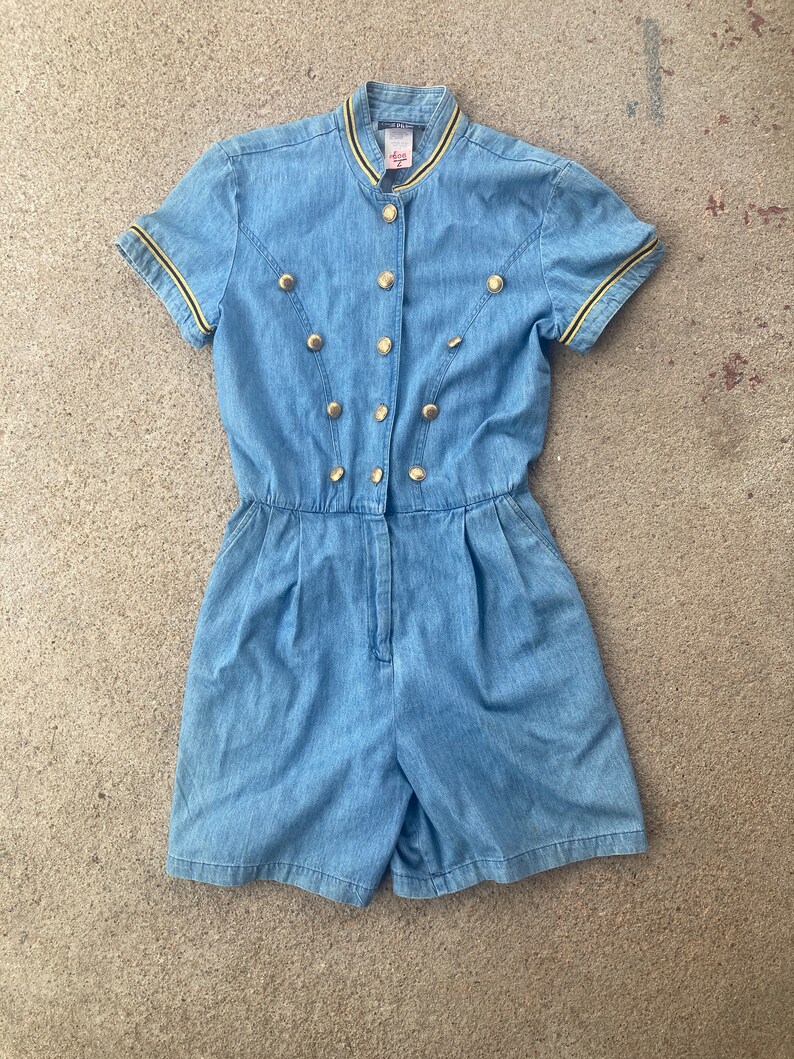 80s Denim Romper; PG Collections by Ginger Bort; Size 12 Romper; Jean ...