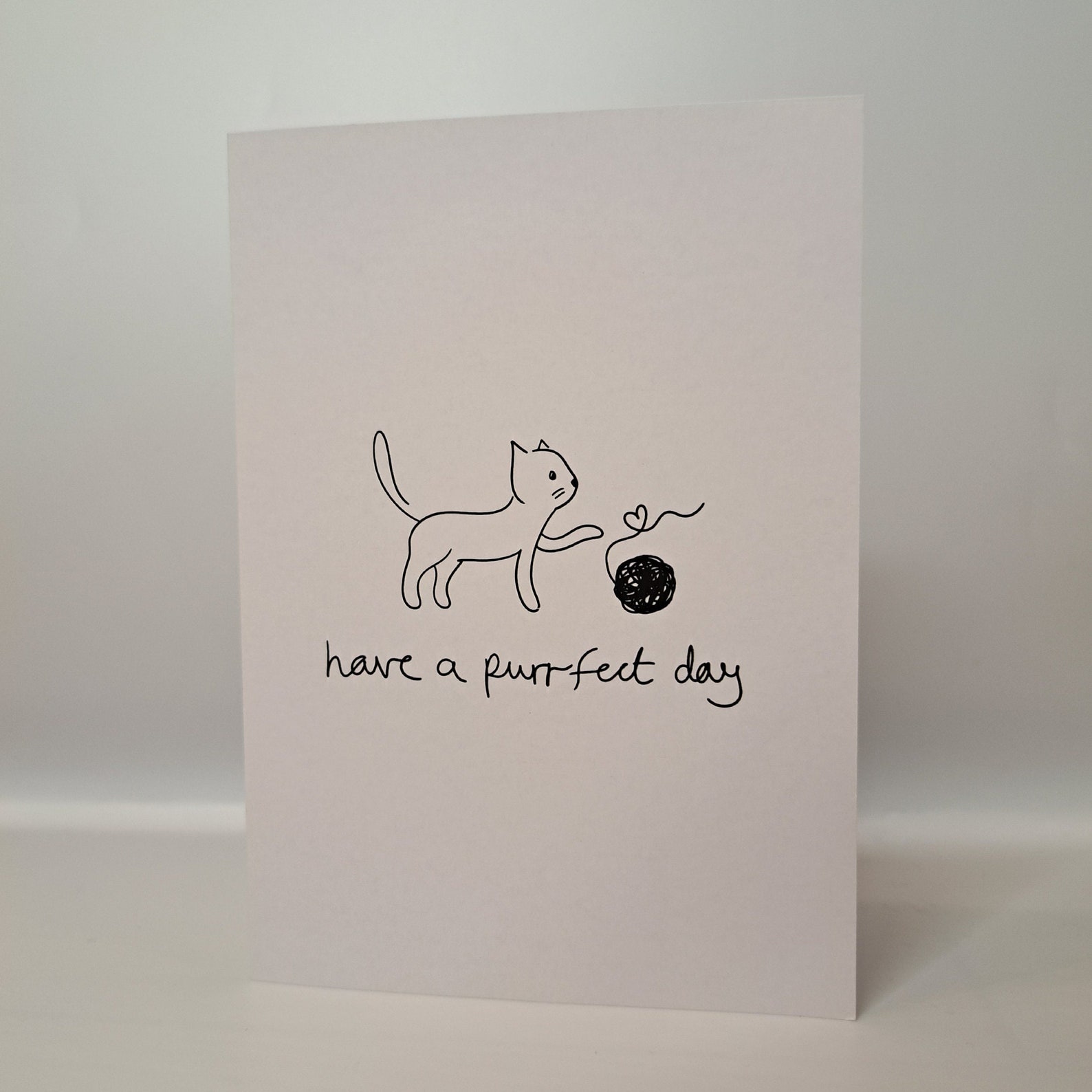 Cat Greeting Card | Knitting and Yarn Themed Cards, Have a Purrfect Day ...