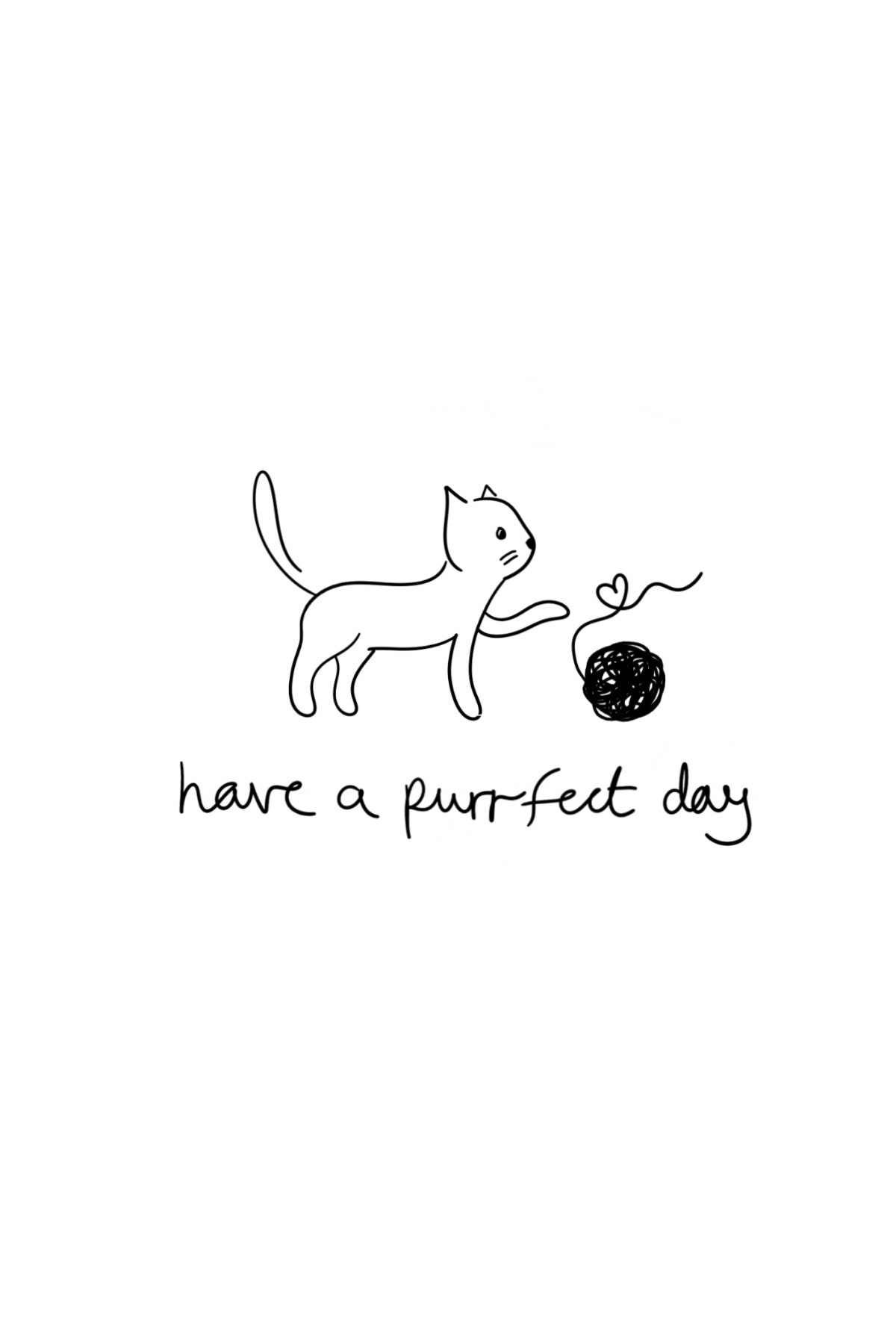 Cat Greeting Card | Knitting and Yarn Themed Cards, Have a Purrfect Day ...