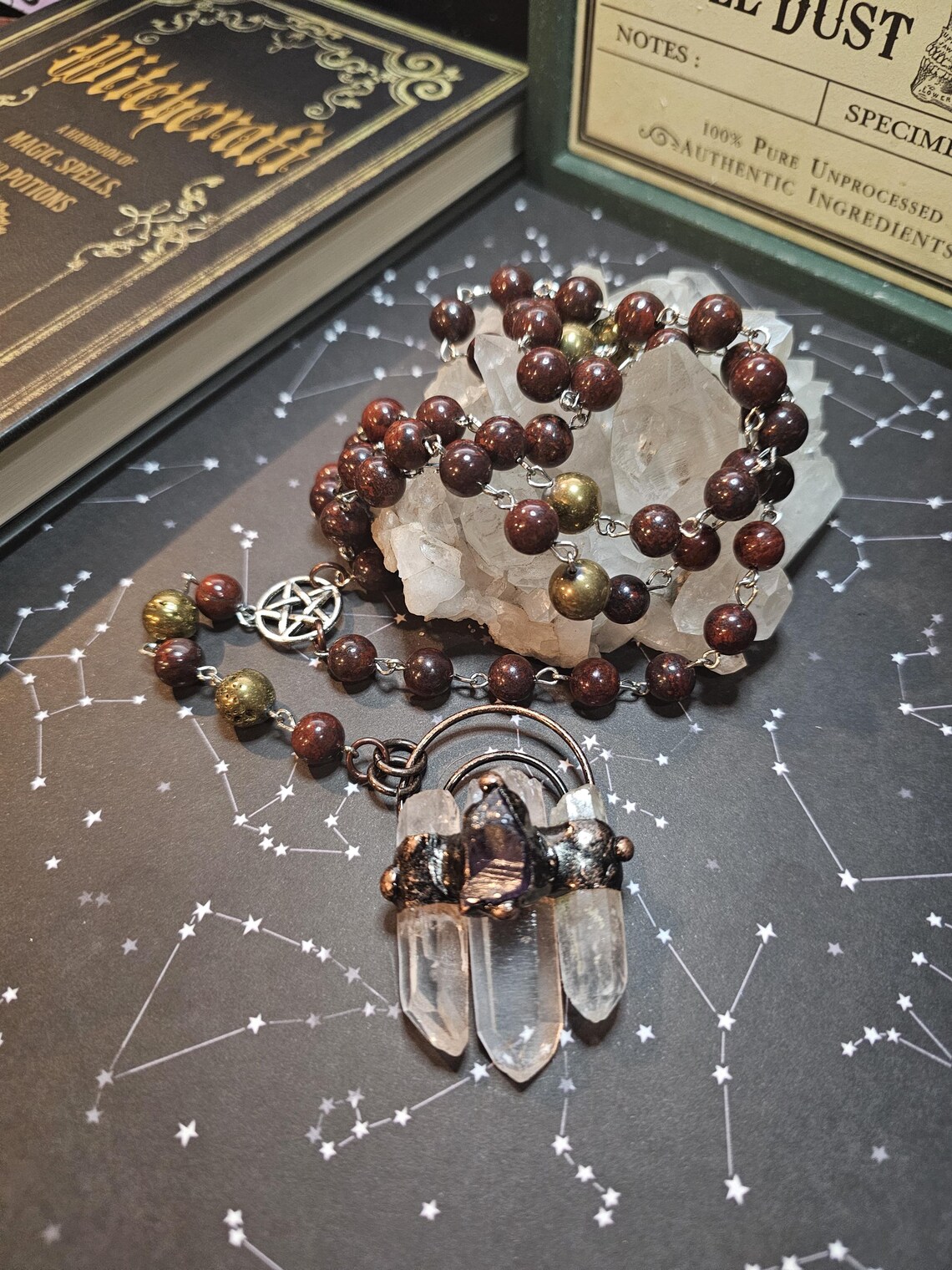 Satanic / Witchy Rosary With Crystals, Occult Witchy Jewelry ...