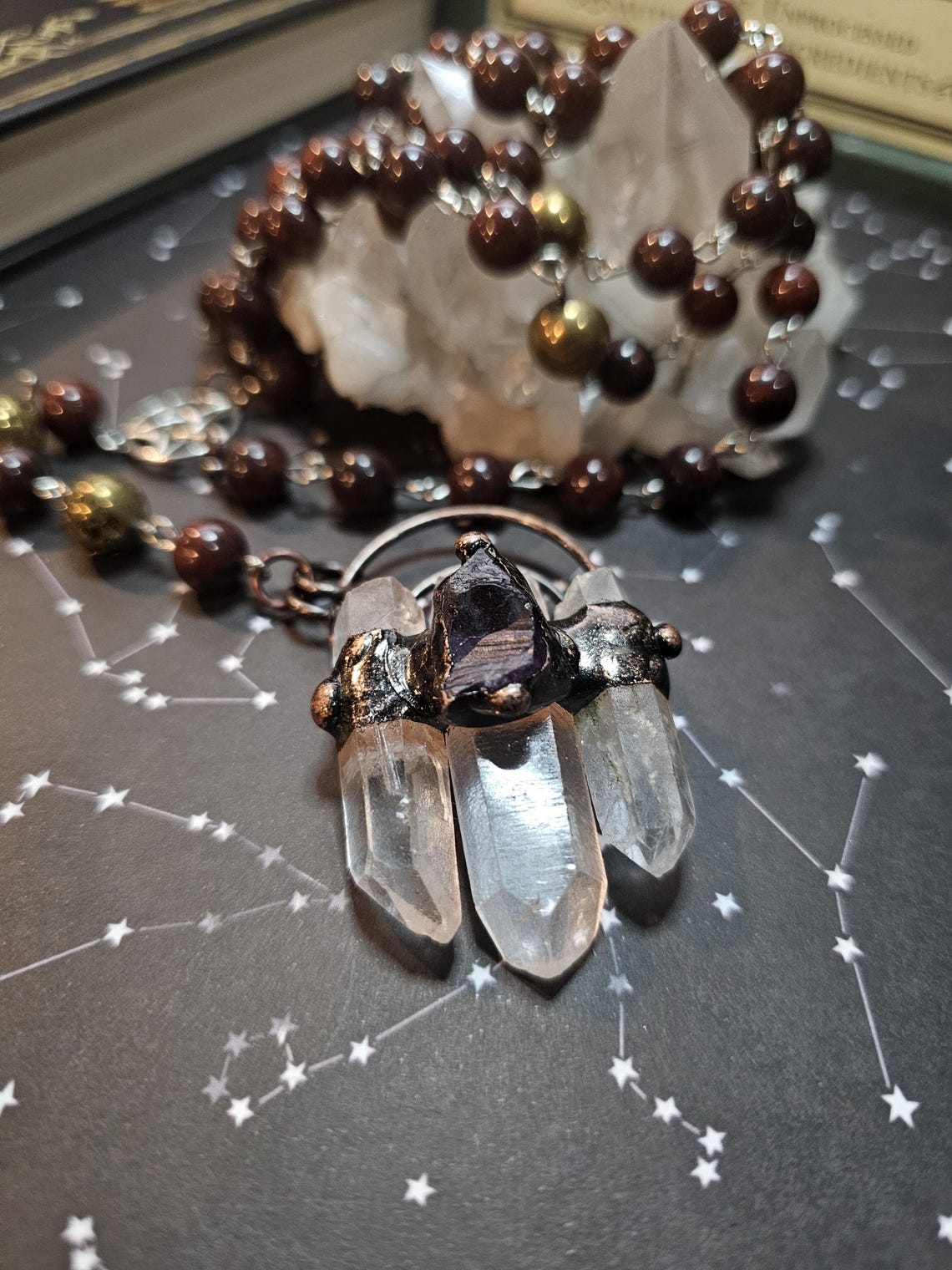 Satanic / Witchy Rosary With Crystals, Occult Witchy Jewelry ...