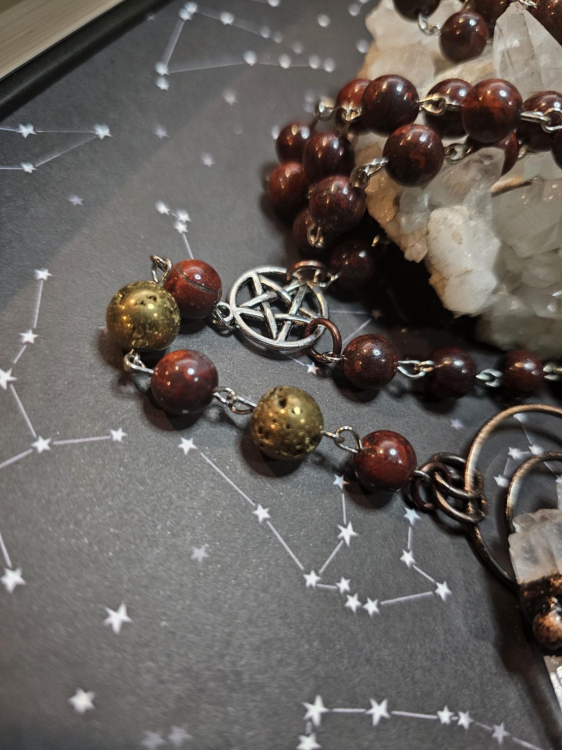 Satanic / Witchy Rosary With Crystals, Occult Witchy Jewelry ...