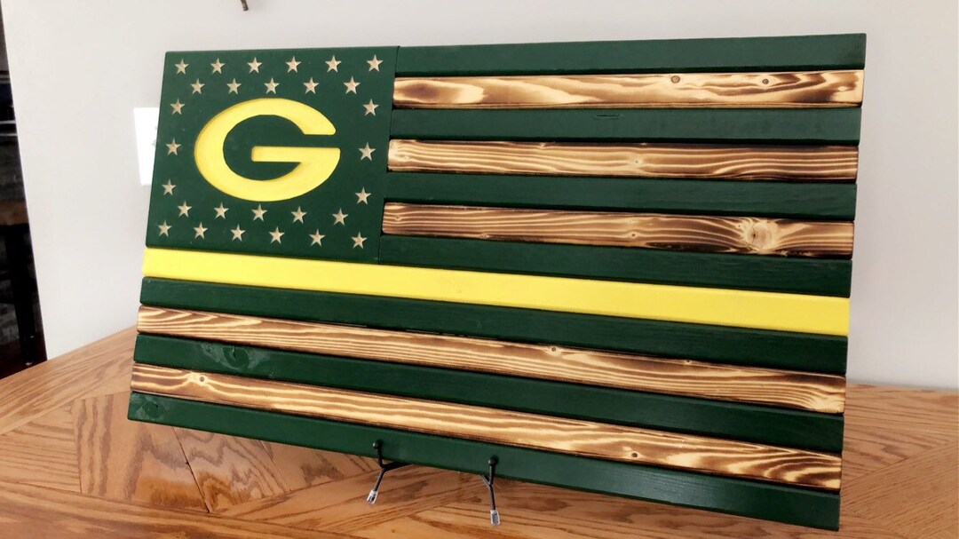 Rustic Green Bay Packers Wooden Flag - Etsy