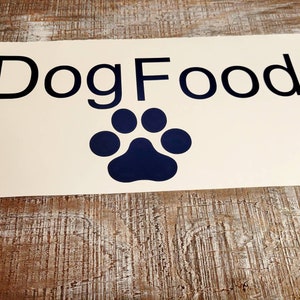 Dog Food Vinyl Decal- Farmhouse Font- Skinny Font- Die Cut Sticker ...