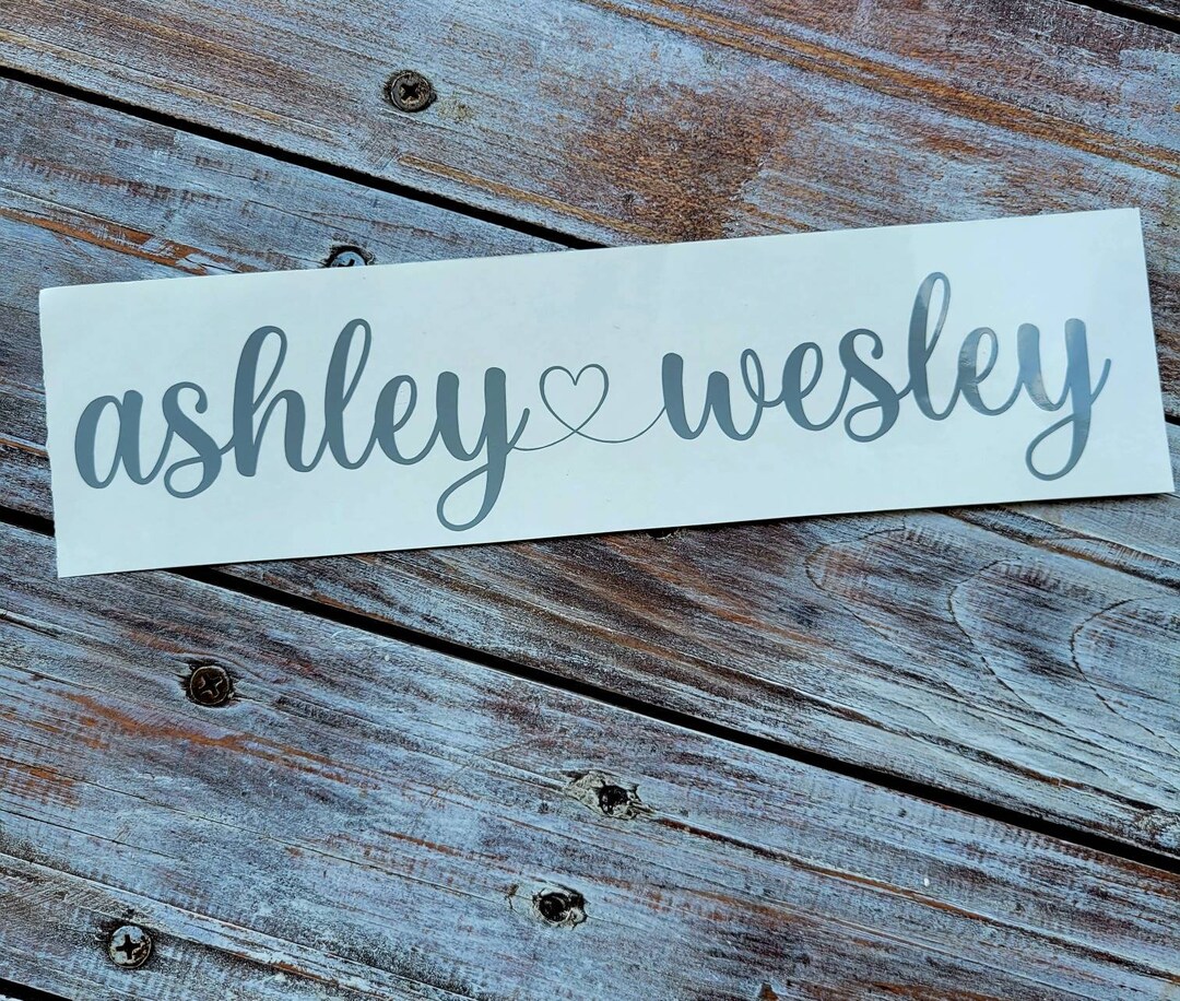 Personalized Names Vinyl Decal Sticker, Wedding Gift - Etsy