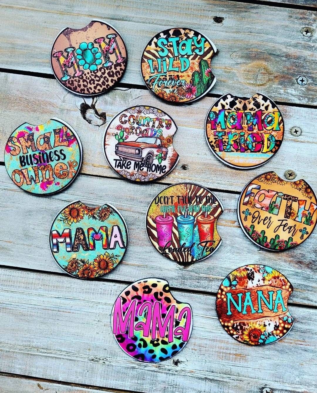 Custom Car Coasters -set of 2 Designer Car Coasters- Car Accessories ...