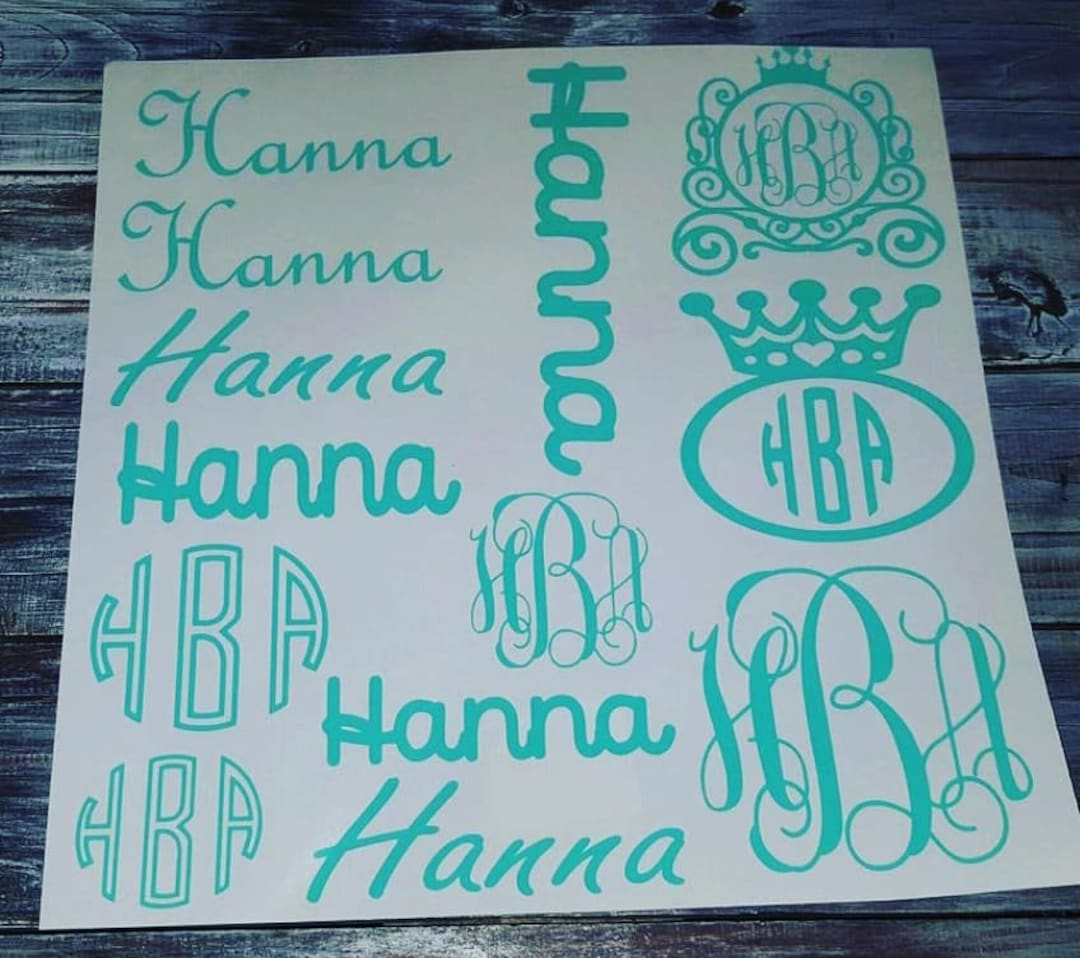 Monogram Decal Sheet: Personalized Stickers for School, Car Decals - Etsy