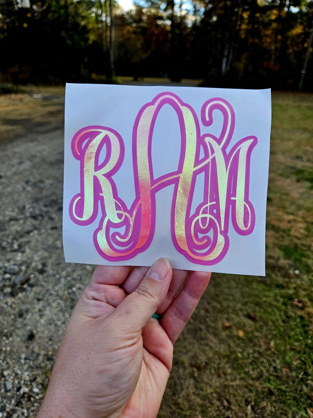 Layered Monogram Decal, Vinyl Decal Sticker, Monogram Decal, Monogram ...
