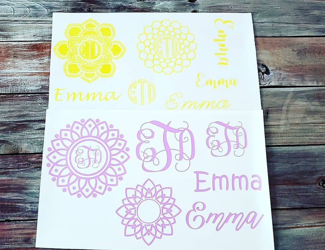 Monogram Name Decals: Mandala Style, School Locker, Tumbler Decals - Etsy