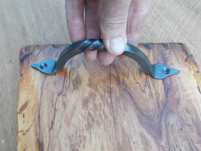 Hand Forged Rustic Handle for Cabinet, Serving Tray, and Charcuterie ...