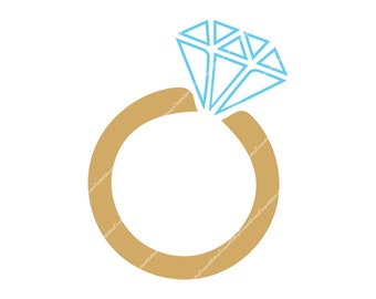 Diamond ring svg | Etsy